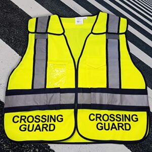 VIEWBRITE Reflective (Class 2) Crossing Guard Vest Lime Green - School Crossing Guard Vest with 5 Point Breakaway High Visibility Yellow/Green Neon