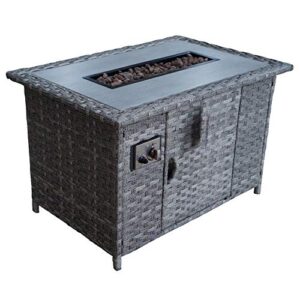 courtyard casual costa mesa collection 1 fire pit rectangular shape, grey