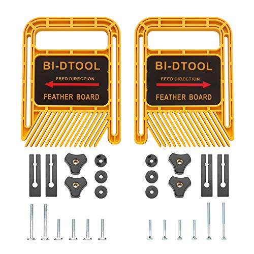 BI-DTOOL Featherboards, Adjustable Woodworking Safety Device Feather-Loc for Table Saws Band Saws Router Tables Fences Woodworking Tools, 6.3 Inch Extended Table Saw Featherboard Pack of 2