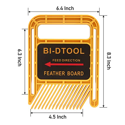 BI-DTOOL Featherboards, Adjustable Woodworking Safety Device Feather-Loc for Table Saws Band Saws Router Tables Fences Woodworking Tools, 6.3 Inch Extended Table Saw Featherboard Pack of 2