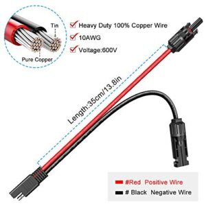 ELECTOP Solar Panel Connector Cable, 10AWG SAE Connector to Male & Female Solar Connectors PV Extension Cable Wire for RV Solar Panel DC Power Battery Charger with SAE Polarity Reverse Adapter