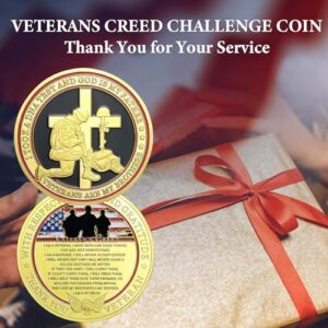 Military Veterans Creed Challenge Coin, Thank You for Your Service Gift