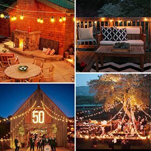 VMANOO Outdoor String Lights 25Ft Globe Patio Lighting G40 LED Bulbs Waterproof for Outside Yard Gazebo Party Wedding Porch Garden Bistro Pergola Backyard Deck Hanging Indoor Balcony Decor Lights