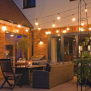 VMANOO Outdoor String Lights 25Ft Globe Patio Lighting G40 LED Bulbs Waterproof for Outside Yard Gazebo Party Wedding Porch Garden Bistro Pergola Backyard Deck Hanging Indoor Balcony Decor Lights