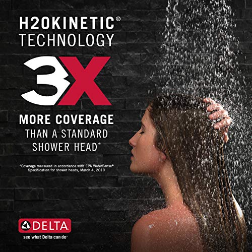 Delta Faucet 5-Spray In2ition 2-in-1 Dual Hand Held Shower Head with Hose, H2Okinetic Handheld Shower Head with Magnetic Docking, Chrome Handheld Shower Heads, Chrome 58620-25-PK, 2.5 GPM Water Flow