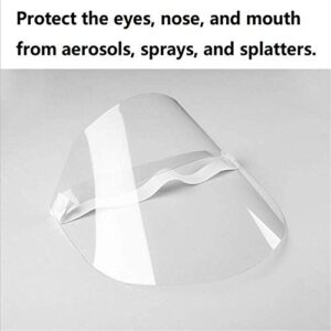 2 Pack All-Round Protection Cap with Clear Wide Visor Spitting Lightweight Transparent Shield with Adjustable Elastic Band