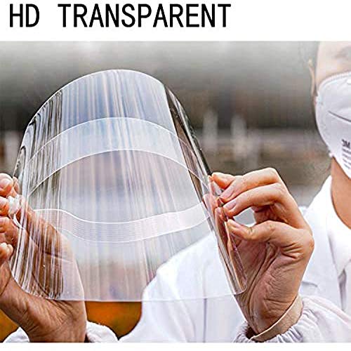 2 Pack All-Round Protection Cap with Clear Wide Visor Spitting Lightweight Transparent Shield with Adjustable Elastic Band