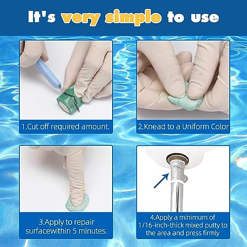 Calvana (2-Pack) 4-oz All Purpose Epoxy Putty Stick | Pool Patch, Pool Bounding Kit – A Quick and Permanent Repair Solution for Pool Light, Pool Tile, Skimmer, and Plumbing leaks – Work Like Magic