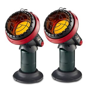 mr. heater 3800 btu portable little buddy propane emergency heater with push start button for indoor and outdoor use, (2 pack)