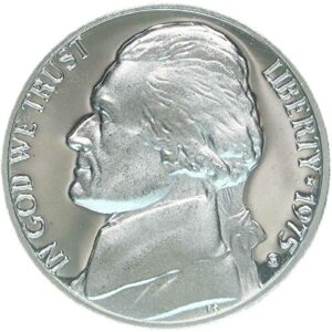 1975 s jefferson nickel proof seler