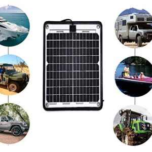 SolarEnz Trolling Motor Battery Charger 10W 24VBattery Charger Trickle Solar Charger, Travel Trailer, Boats、RV & Marine Solar Panel, Monitoring Buoys Self Regulating-No Experience Plug & Play Design