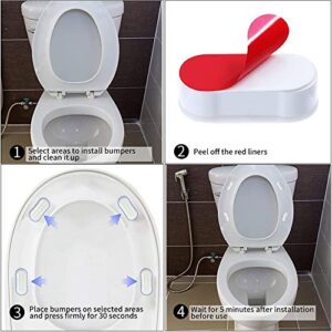 Bidet Toilet Seat Bumper for Bidet with Strong Adhesive, Toilet Seat Bumper Replacement Kit, Toilet Seat Sticking Buffer Attachment for Use with Bidets - 4 PCS