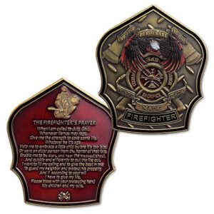 fireman prayer firefighter challenge coin