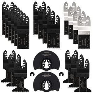 supking 24pcs metal wood oscillating saw blades multi tool universal quick release blades compatible with dewalt milwaukee porter cable ridgid ryobi makita rockwell chicago black&decker craftsman