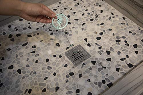 DrainWig Shower Drain Protectors, As Seen on Shark Tank, Disposable Hair Catchers, Ocean, Pack of 12