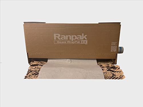 Ranpak WrapPak Ex 750 feet expandable honeycomb cushion wrap, recyclable packing paper, eco-friendly kraft paper cushioning, made in USA