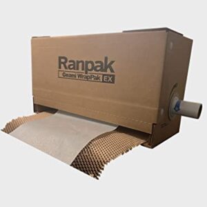 Ranpak WrapPak Ex 750 feet expandable honeycomb cushion wrap, recyclable packing paper, eco-friendly kraft paper cushioning, made in USA