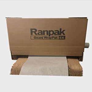 Ranpak WrapPak Ex 750 feet expandable honeycomb cushion wrap, recyclable packing paper, eco-friendly kraft paper cushioning, made in USA