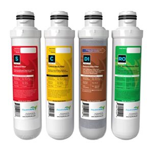 twist-in replacement pack cartridges, 75 gpd membrane, sediment, carbon & deionization