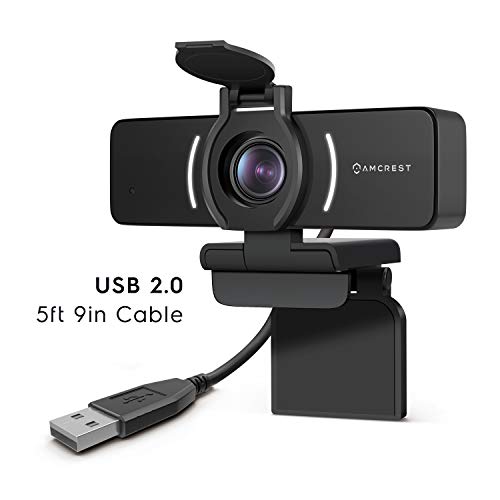 Amcrest 1080P Webcam with Microphone & Privacy Cover, Web Cam USB Camera, Computer HD Streaming Webcam for PC Desktop & Laptop w/Mic, Wide Angle Lens & Large Sensor for Superior Low Light (AWC205)