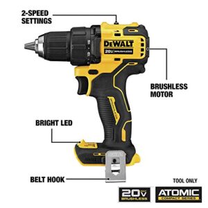 Dewalt DCK489D2 ATOMIC 20V MAX Brushless Lithium-Ion Cordless 4-Tool Combo Kit (2 Ah)