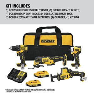 Dewalt DCK489D2 ATOMIC 20V MAX Brushless Lithium-Ion Cordless 4-Tool Combo Kit (2 Ah)