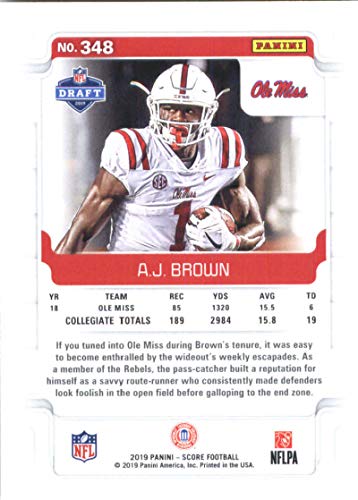 2019 Score #348 A.J. Brown Rookie Ole Miss Rebels Football NM-MT