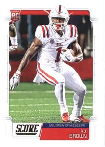 2019 score #348 a.j. brown rookie ole miss rebels football nm-mt