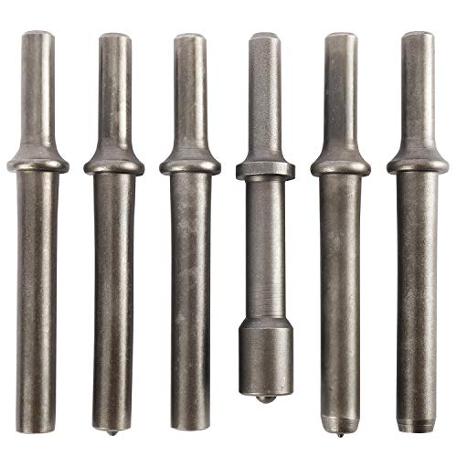 YaeCCC 7 Pcs Heavy Duty Smoothing Pneumatic Air Rivet Hammer Tools Steel Air Hammer Chisel Pneumatic Hammer for Hollow Solid Half-hollow Rivet