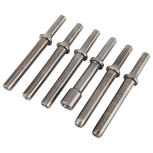 YaeCCC 7 Pcs Heavy Duty Smoothing Pneumatic Air Rivet Hammer Tools Steel Air Hammer Chisel Pneumatic Hammer for Hollow Solid Half-hollow Rivet