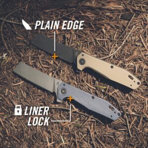 Gerber Gear Fastball Cleaver - Folding Knife with Lock Release for EDC Gear - Coyote Brown