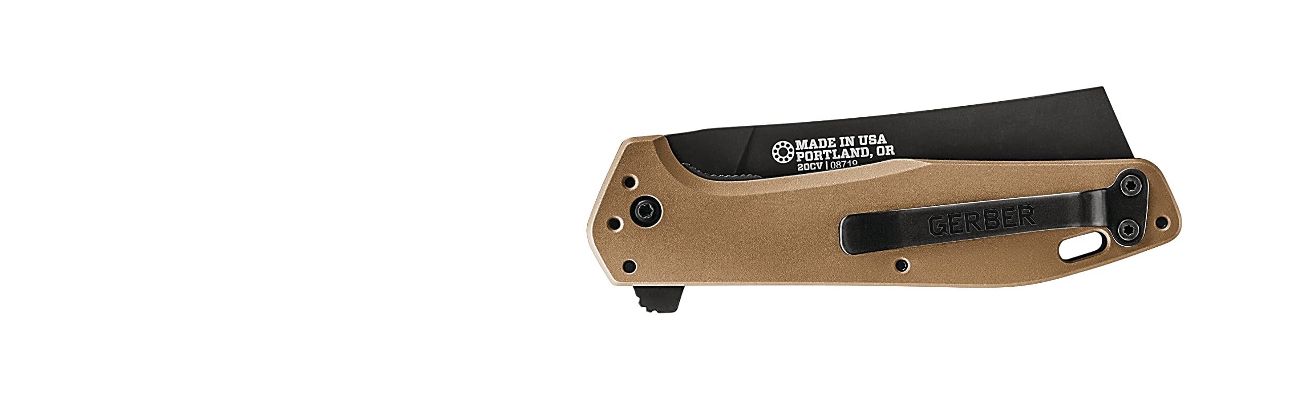 Gerber Gear Fastball Cleaver - Folding Knife with Lock Release for EDC Gear - Coyote Brown