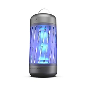 skeeter hawk premium mosquito zapper | plug-in bug zapper with 360º electrical grid & uv light technology - no pesticides, chemicals or odors, black & blue, one-size