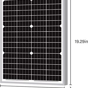 Newpowa 30W Watts 24V Mono Solar Panel Waterproof Off Grid Kit-30W 24V Solar Panel+10A PWM Charge Controller(Come with Cable and Connectors)+Battery Cable for RV Marine Car Motorcycle Battery Charge