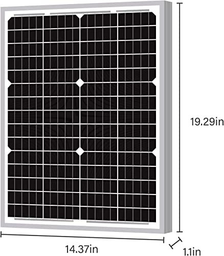 Newpowa 30W Watts 24V Mono Solar Panel Waterproof Off Grid Kit-30W 24V Solar Panel+10A PWM Charge Controller(Come with Cable and Connectors)+Battery Cable for RV Marine Car Motorcycle Battery Charge