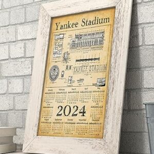 2024 Calendar - Yankee Stadium of New York Blueprints - 11x14 Unframed Calendar Art Print - Great Gift and Decor for Sports Bar and Baseball Fans Under $15