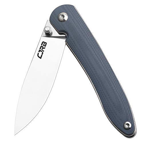 CJRB Folding Pocket Knife Ria(J1917), Small Tactical Knife with 0.1” 12C27 Blade and Micarta Handle for EDC Outdoor, Camping, Survival, Hunting, Fishing,Blue