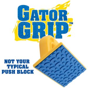 Gator Grip Safety Push Block 2 Pack with Blue Rubber Podular Pattern for Superior Gripping Power Ideal for Use On Router Tables, Jointers, Shapers and Band Saws