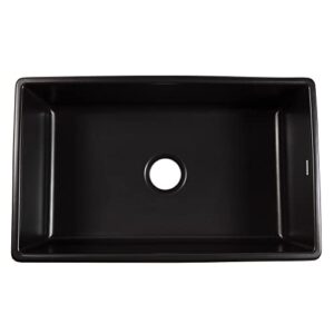 Sinkology SK499-30FC-MB-AMZ Austen Farmhouse 30 in. Single Bowl Summer Night Matte Black Care IQ Kit Fireclay Kitchen Sink