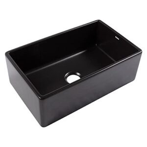 Sinkology SK499-30FC-MB-AMZ Austen Farmhouse 30 in. Single Bowl Summer Night Matte Black Care IQ Kit Fireclay Kitchen Sink