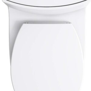 KOHLER Veil One-Piece Skirted Toilet, Dual Flush, Elongated Bowl, Skirted Trapway, White, Hidden Cord Option, Conceals Bidet Seat Cords, K-1381-HC-0