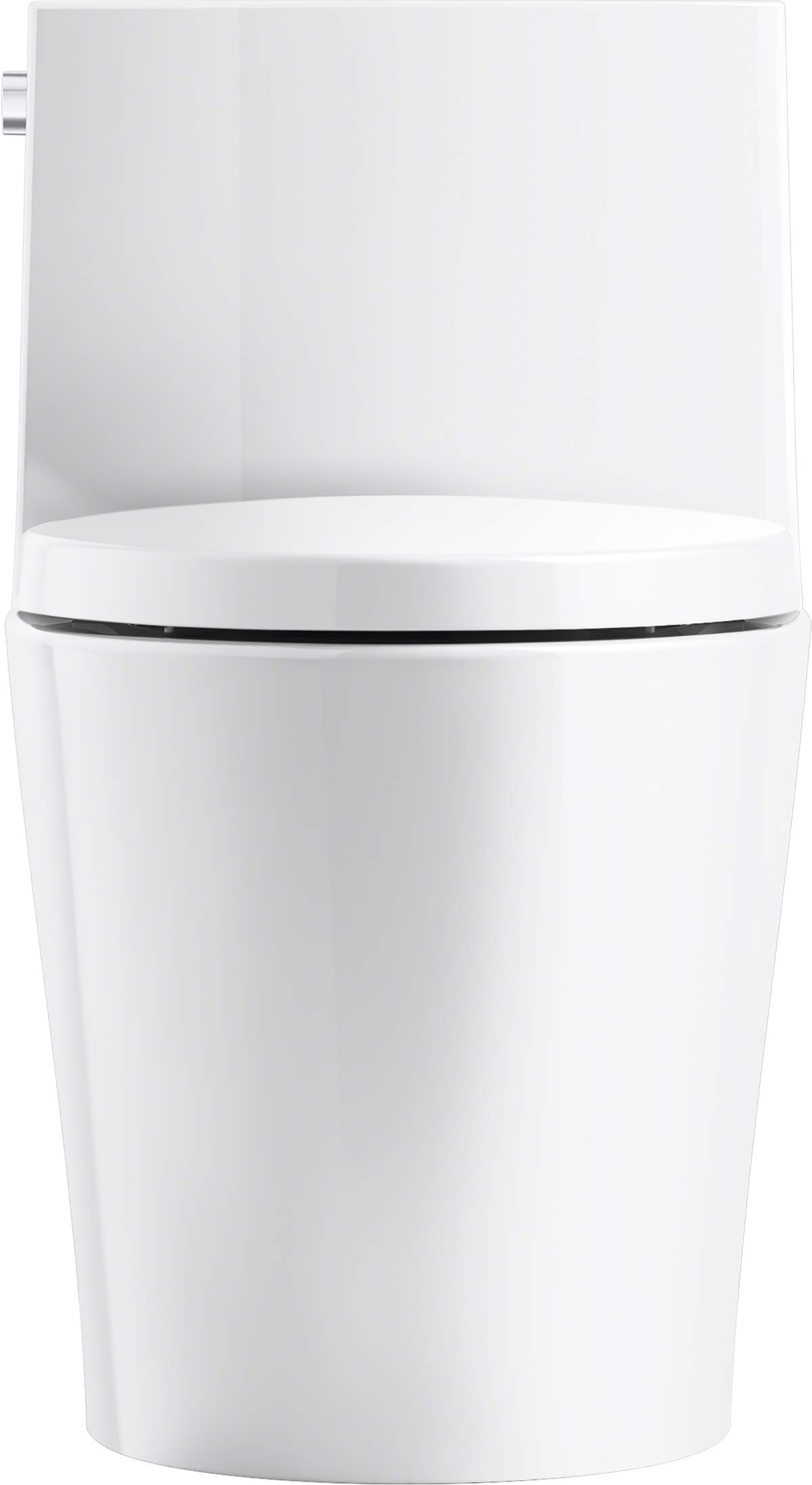 KOHLER Veil One-Piece Skirted Toilet, Dual Flush, Elongated Bowl, Skirted Trapway, White, Hidden Cord Option, Conceals Bidet Seat Cords, K-1381-HC-0