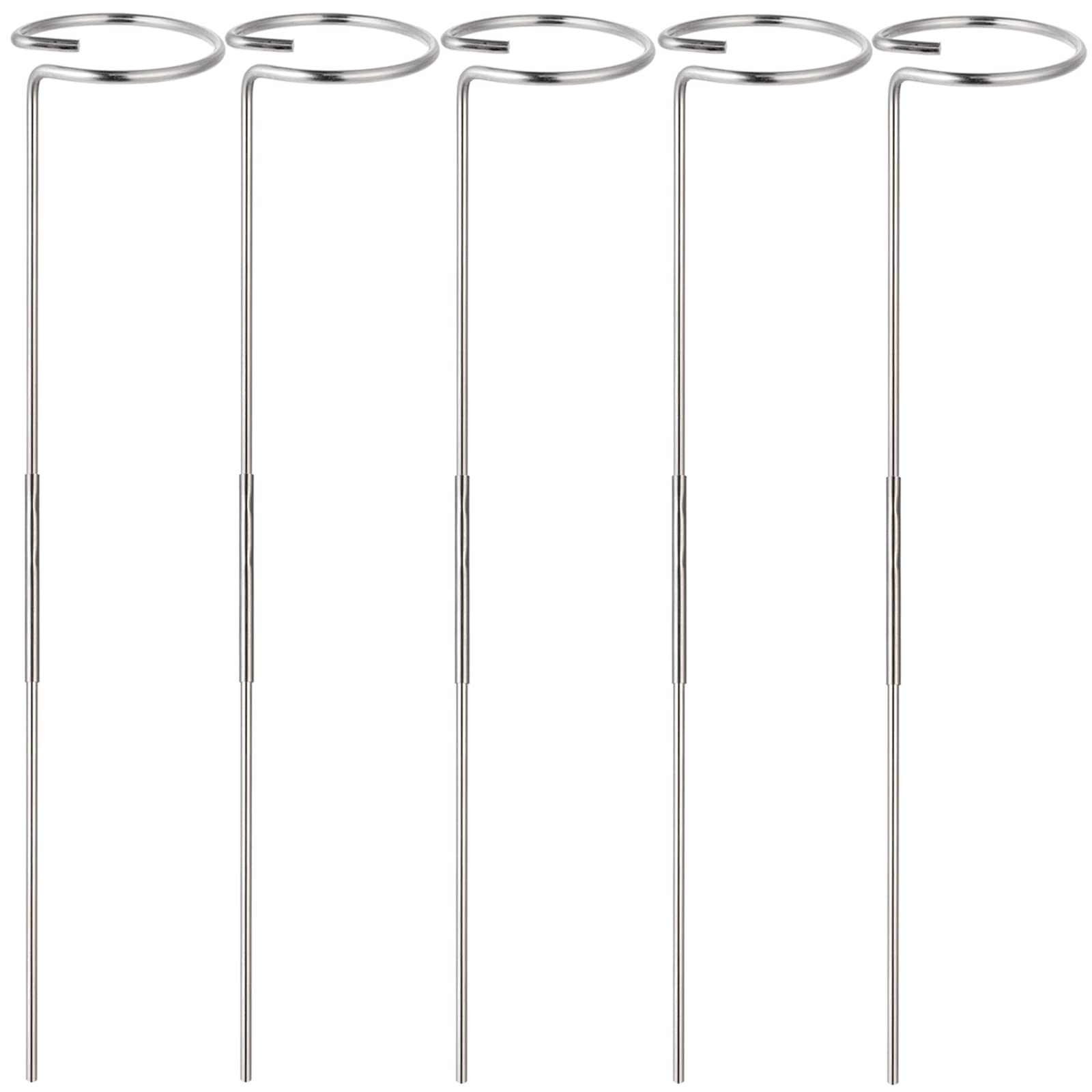 30 Inch Plant Stakes for Flowers - 5 Pack (DIY), Stainless Steel Garden Tall Single Stem Support Stake Plant Cage Support Rings for Flowers Amaryllis Tomatoes Peony Lily Rose Narcissus