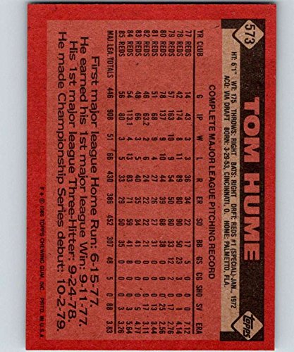 Baseball MLB 1986 Topps #573 Tom Hume #573 NM Reds