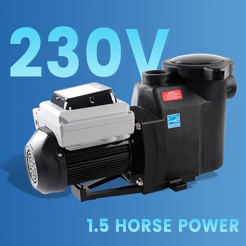 BLUE WORKS 1.5HP Variable Speed Pool Pump, Inground Swimming Pool Pump, 230V, 2 Years USA Warranty, BLPVS2015P