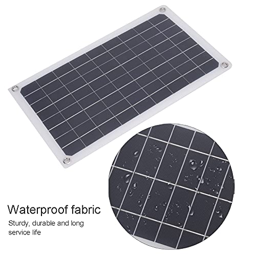 Solar Panel Charger, 20W Monocrystalline Silicon Solar Panel Charger Outdoor Solar Panel Battery USB Charger Dual DC Output for 12 Volt Battery