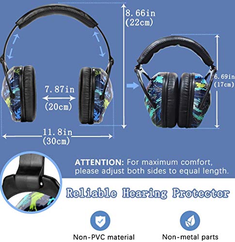 ZOHAN Kids Ear Protection 2 Pack, Hearing Protection Safety Ear Muffs for Children Have Sensory Issues, Adjustable Noise Reduction Earmuffs for Concerts, Fireworks(Nebula&Rap)