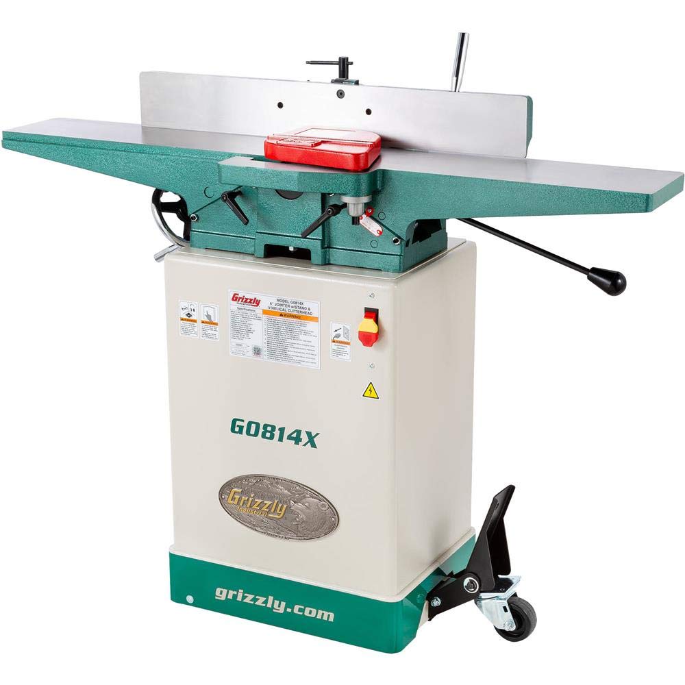 Grizzly Industrial G0814X - 6" Jointer W/Stand & V-Helical Cutterhead