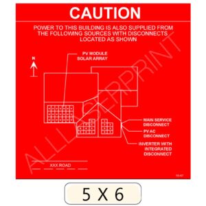 solar placard custom solar map laser engraved placard with red background and white lettering 5" x 6"