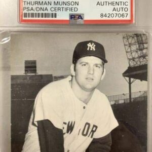 Thurman Munson Signed Card 1970 JD McCarthy PSA/DNA Autograph Yankees Rookie Sig - MLB Autographed Baseball Cards